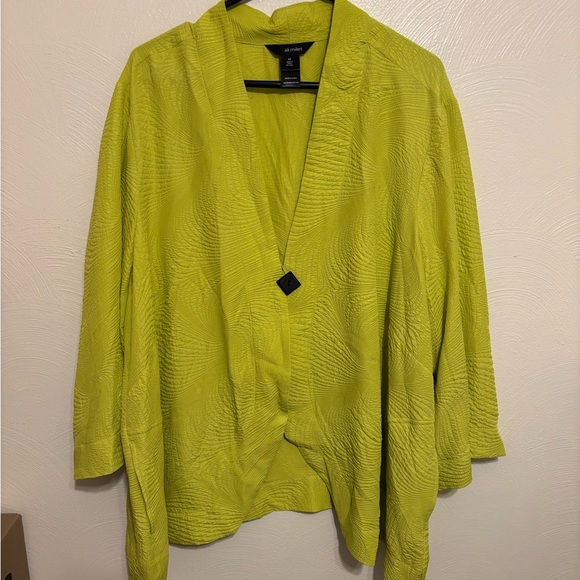 Ali Miles | Jackets & Coats | Ali Miles Citron Textured Open Front ...